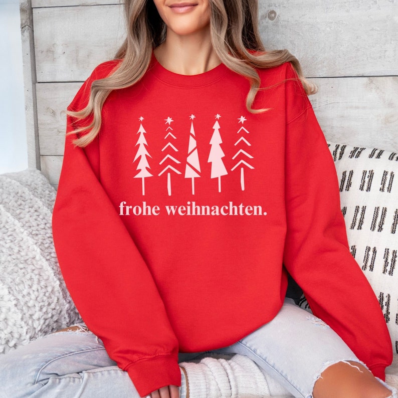 FROHE WEIHNACHTEN With Trees, Merry Christmas in German, German Words ...