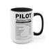 FUNNY PILOT MUG, Nutritional Information Large Ceramic Pilot Mug, What ...