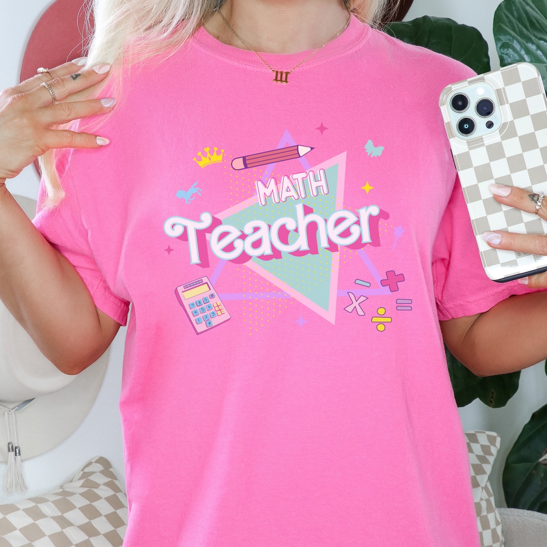 BARBIE FONT MATH T Shirt, Math Teacher Tee, Barbie Math Teacher Style ...