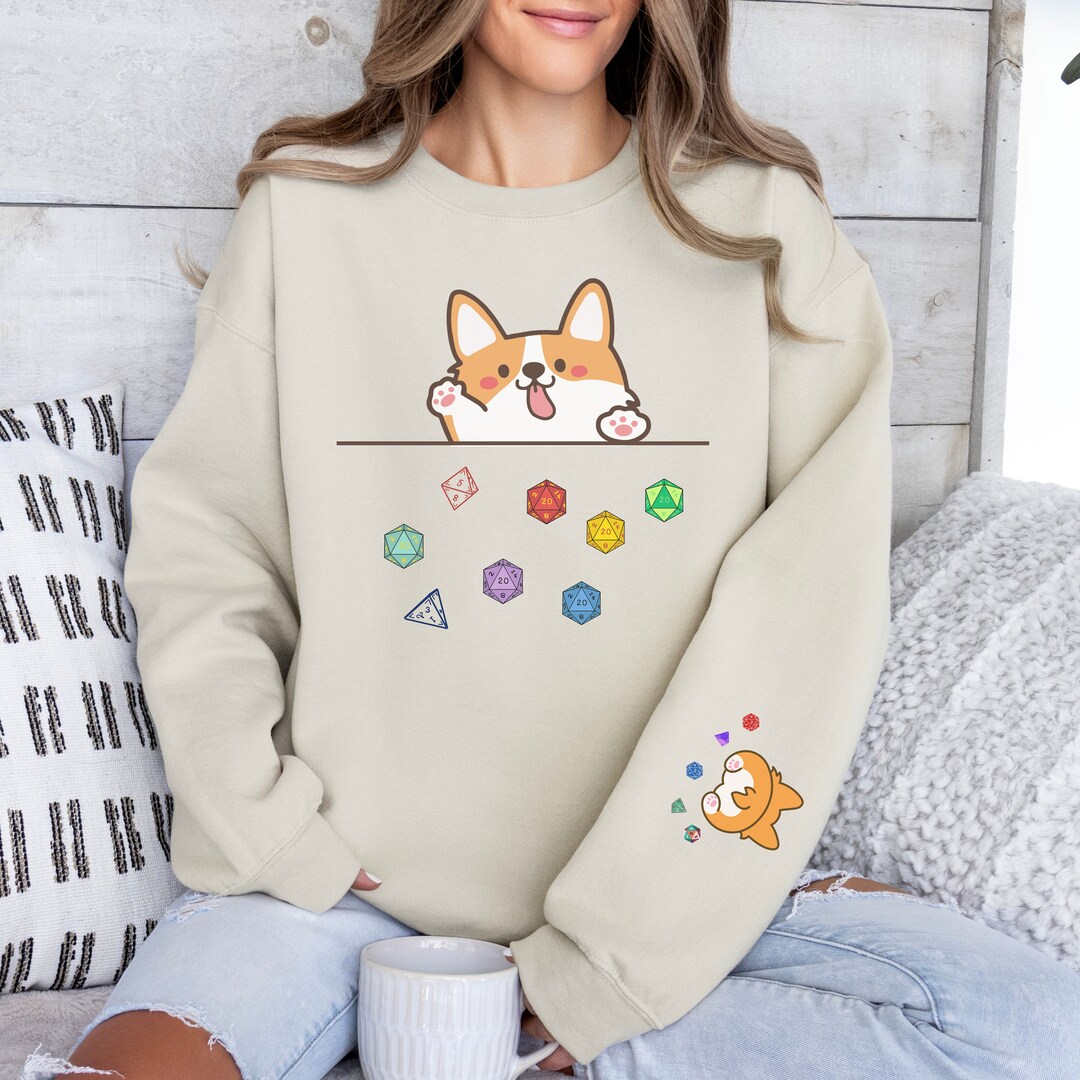 CORGI Dnd Dice Shirt Sleeve Design, Dnd Dice Sweatshirt, Gaming Dice ...