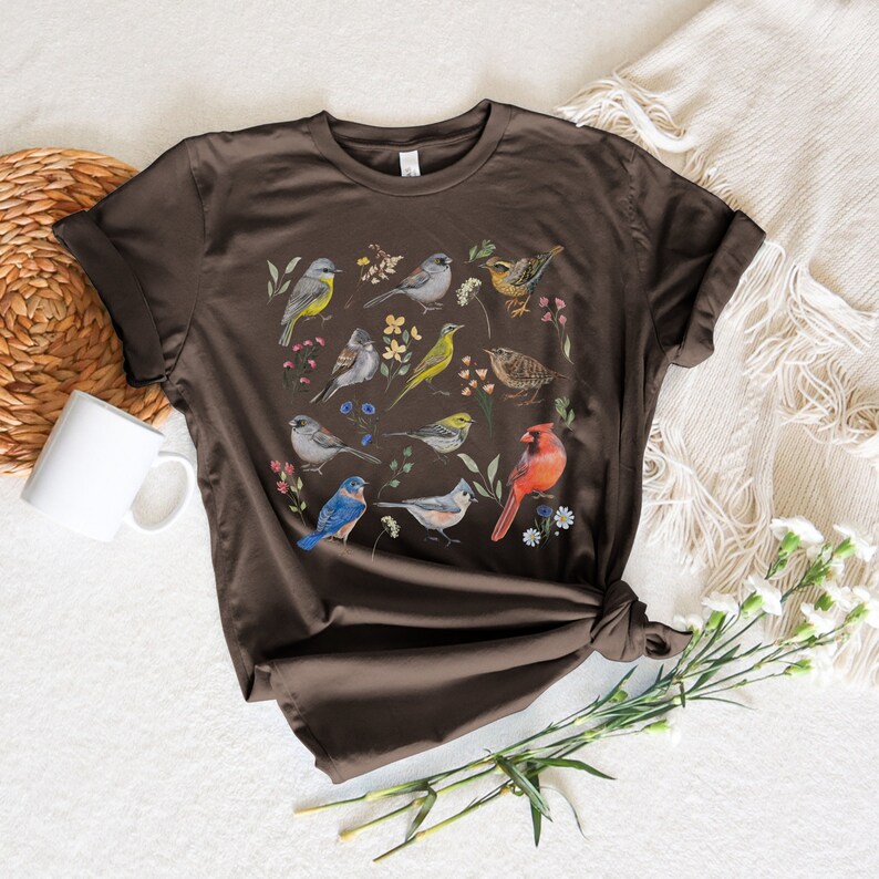 PLANT MOM TSHIRT, Cottagecore T Shirt, Cottagecore Birds and ...