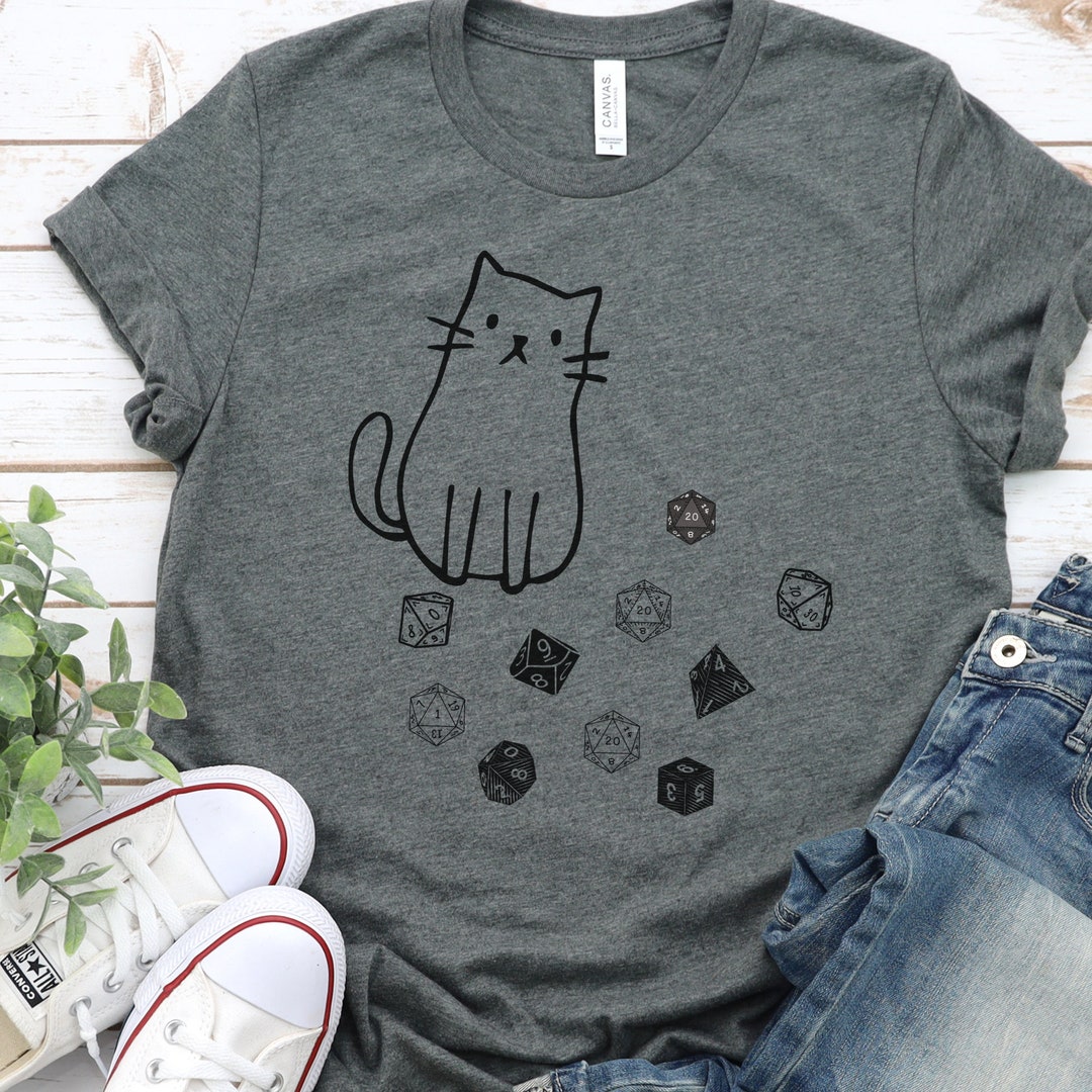 CAT Dice Shirt, Dnd Dice Shirt, Dnd Shirt, Dice Shirt, Gaming Dice ...