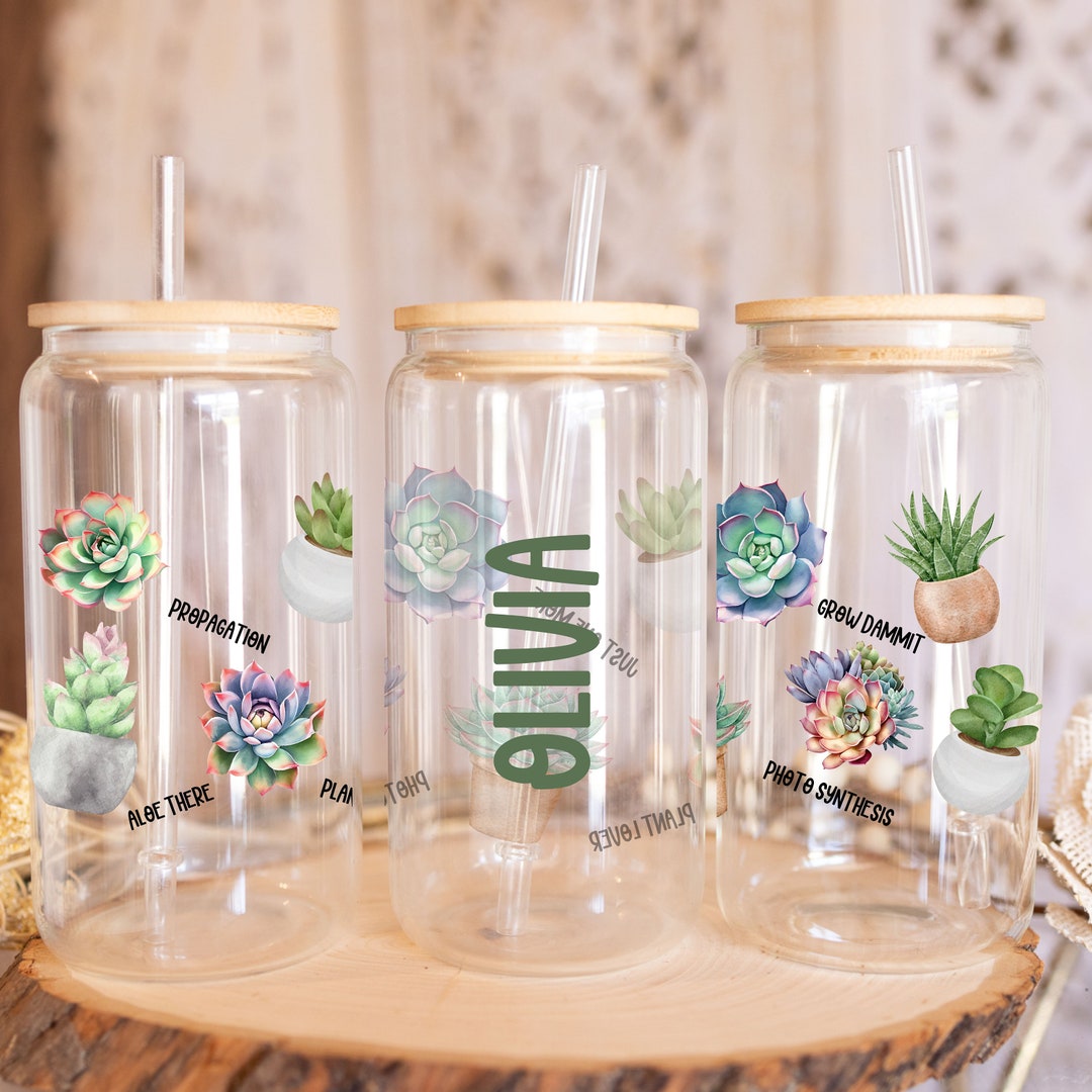 SUCCULENT LIBBEY SIPPER Glass, Plant Lover Gift, Gift for Her, Plant ...