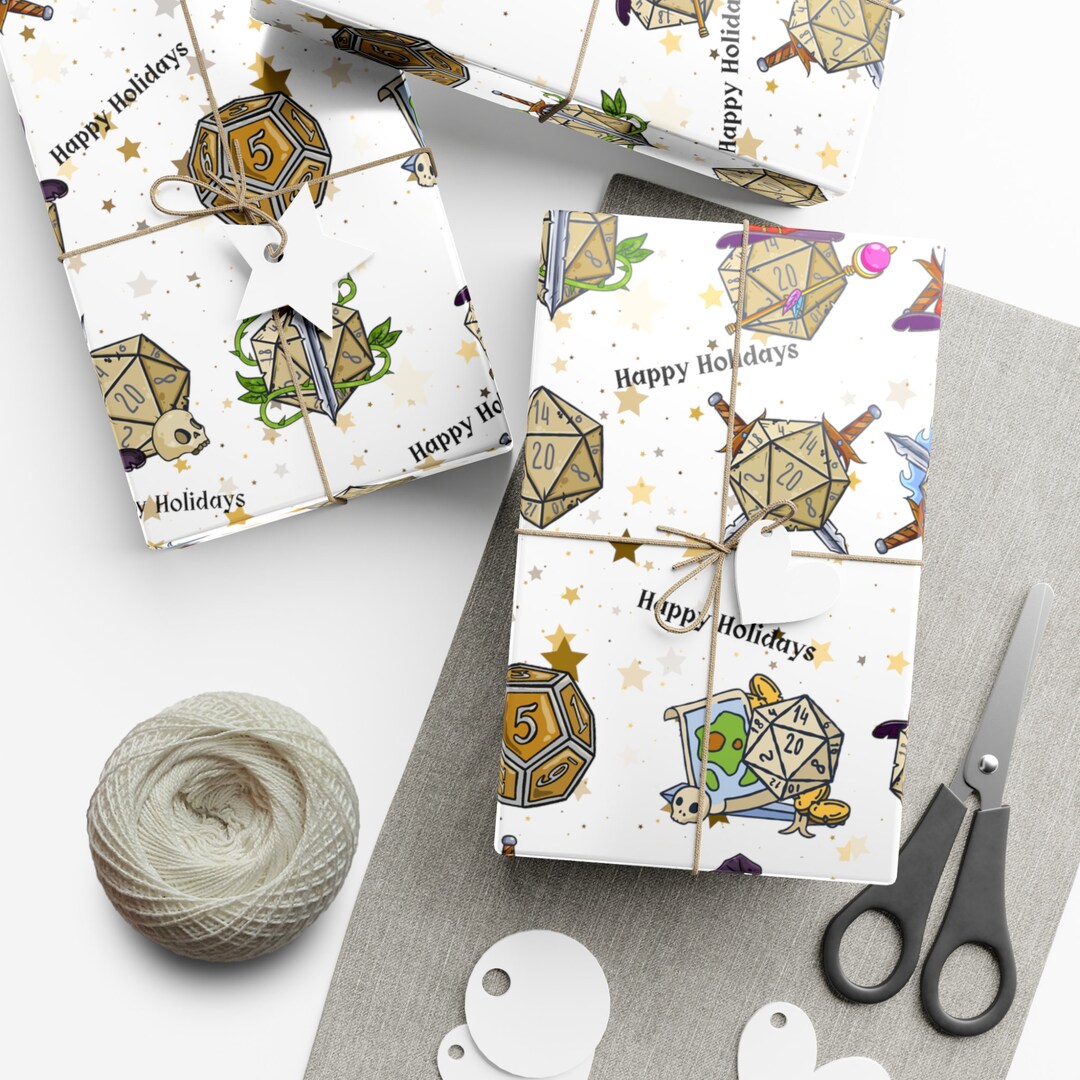 DND Custom Wrapping Paper, Dungeons and Dragons Wrap, Rpg Gift Wrap ...
