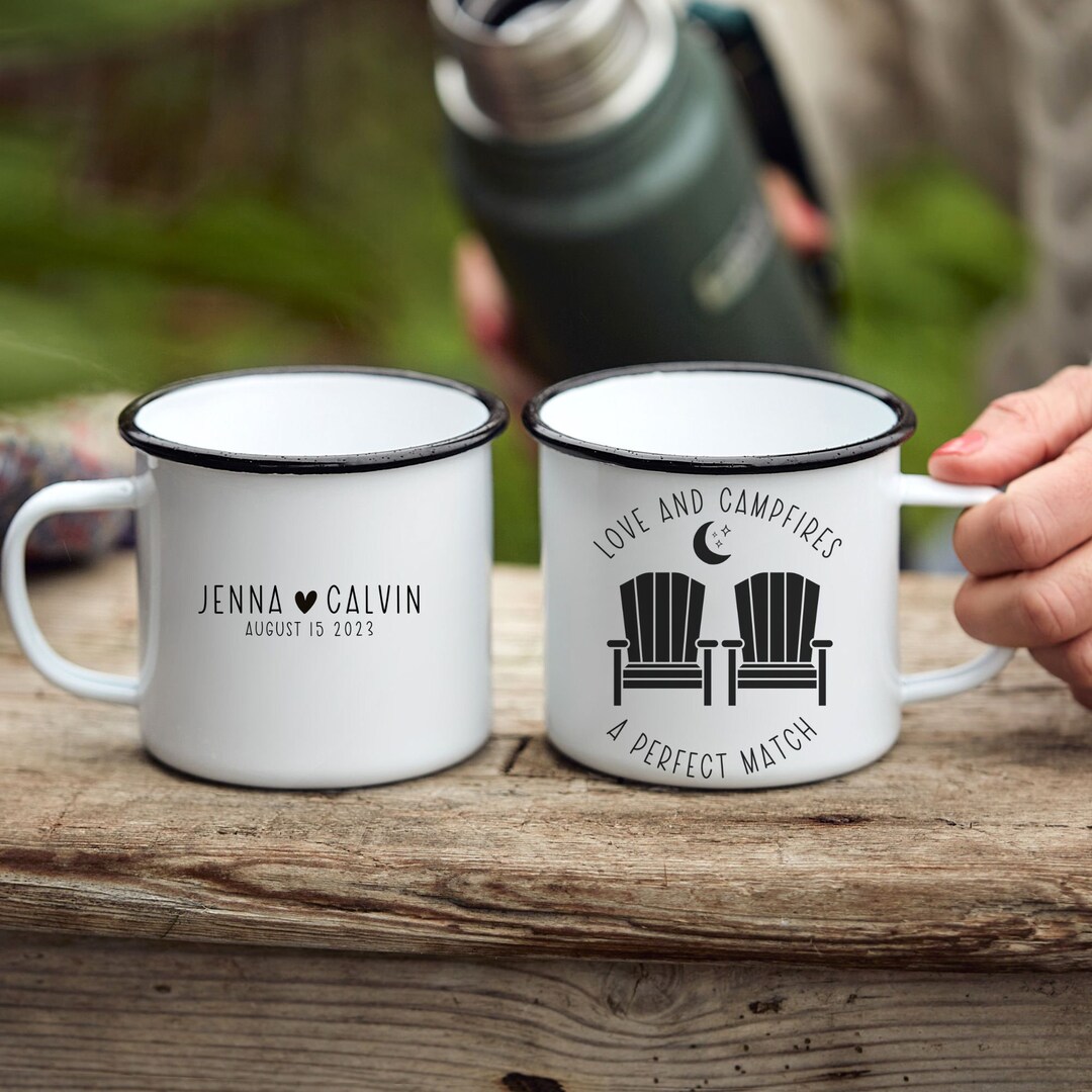 Personalized Wedding Camping Mug: Bride and Groom Gift - Etsy