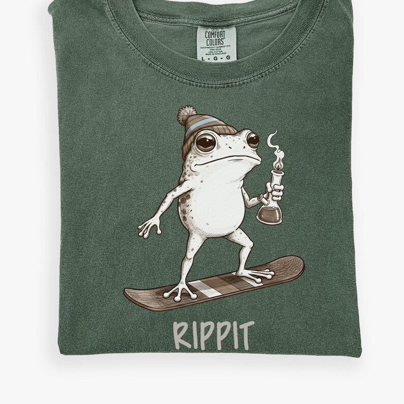 Rippit Frog Shirt, Funny Frog Meme T-shirt, Skate Frog Graphic Tee ...