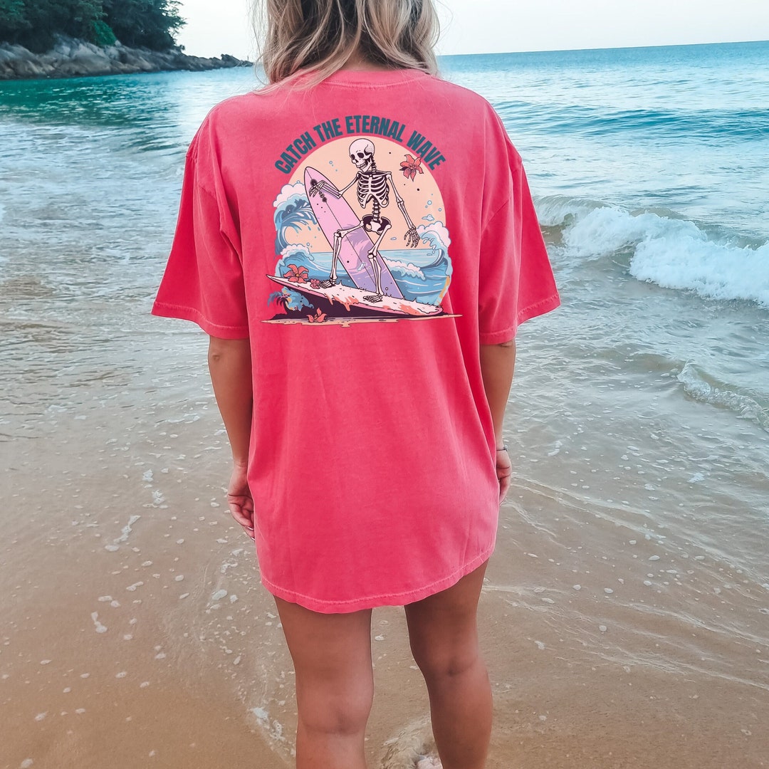 Camiseta de playa, camiseta bohemia, atrapa la ola eterna, camiseta ...