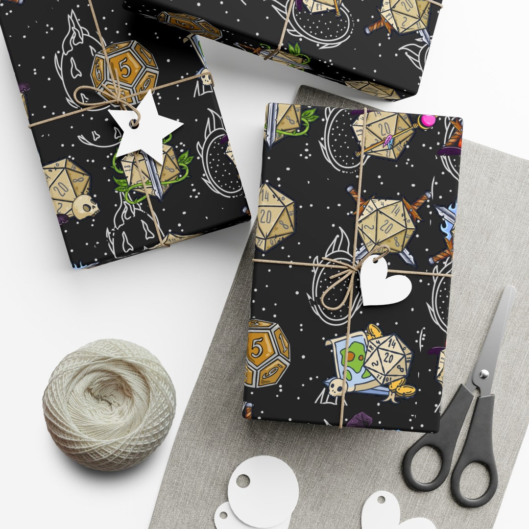 Dungeons and Dragons Christmas Wrapping Paper, Dungeon Master Gift Wrap ...