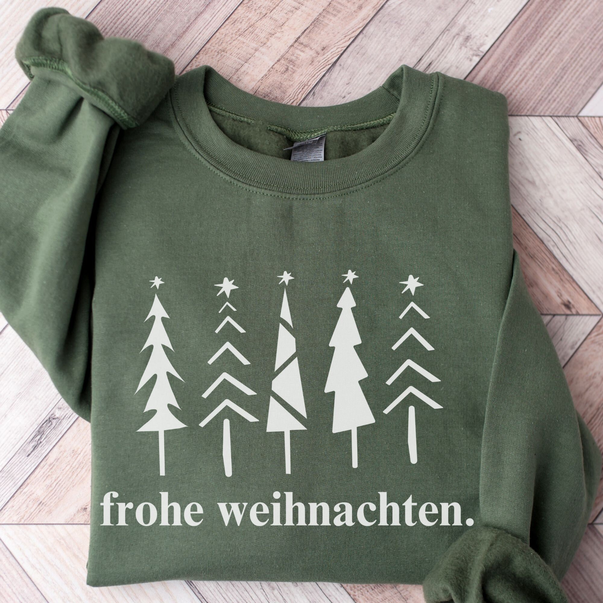 FROHE WEIHNACHTEN With Trees, Merry Christmas in German, German Words ...