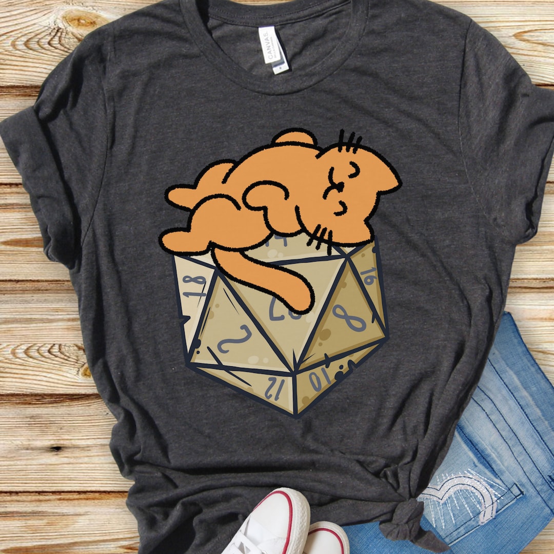 Funny Cat DND Dice Shirt, Dnd Dice Shirt, Dnd Shirt, Gaming Dice Shirt ...