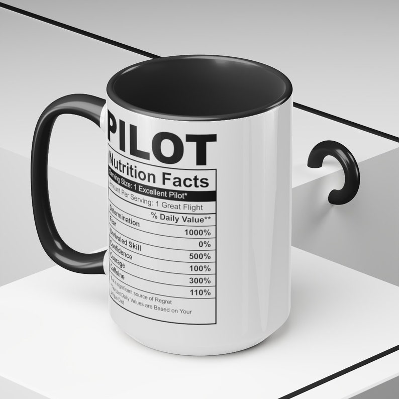 FUNNY PILOT MUG, Nutritional Information Large Ceramic Pilot Mug, What ...