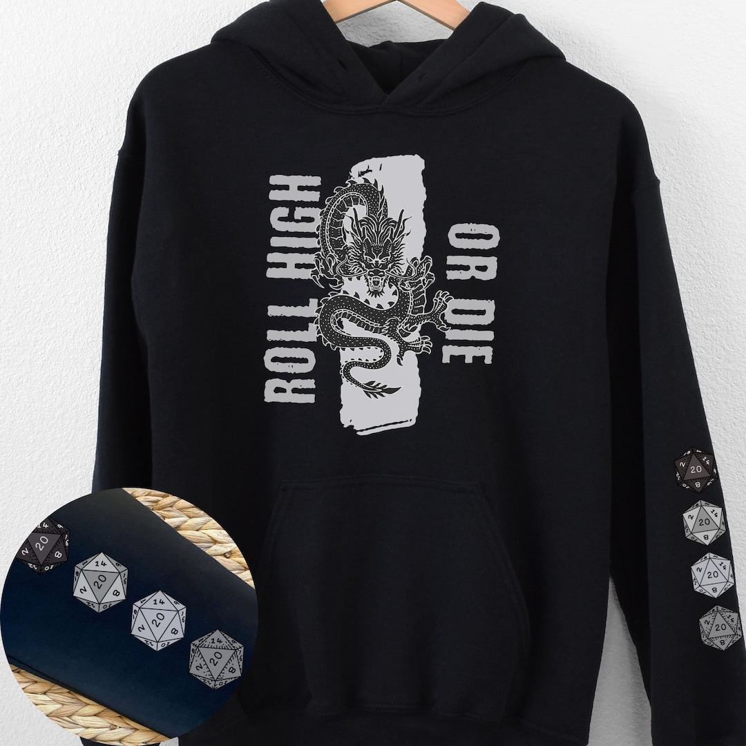 DND Dragon Dice Hoodie, Dungeons and Dragons, Dnd Shirt, DND Dice Shirt, D20 Gift, TTRPG ...