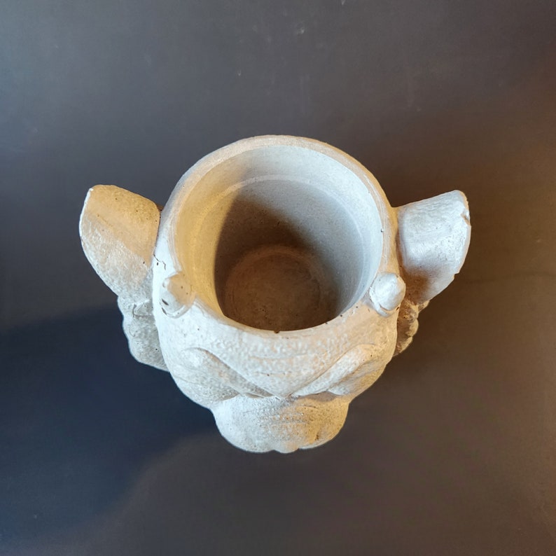 Concrete Gargoyle Planter Head Planter Pot Hear No Evil - Etsy