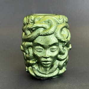 Hand-painted Concrete Medusa Head Planter | Small Greek Mythology ...