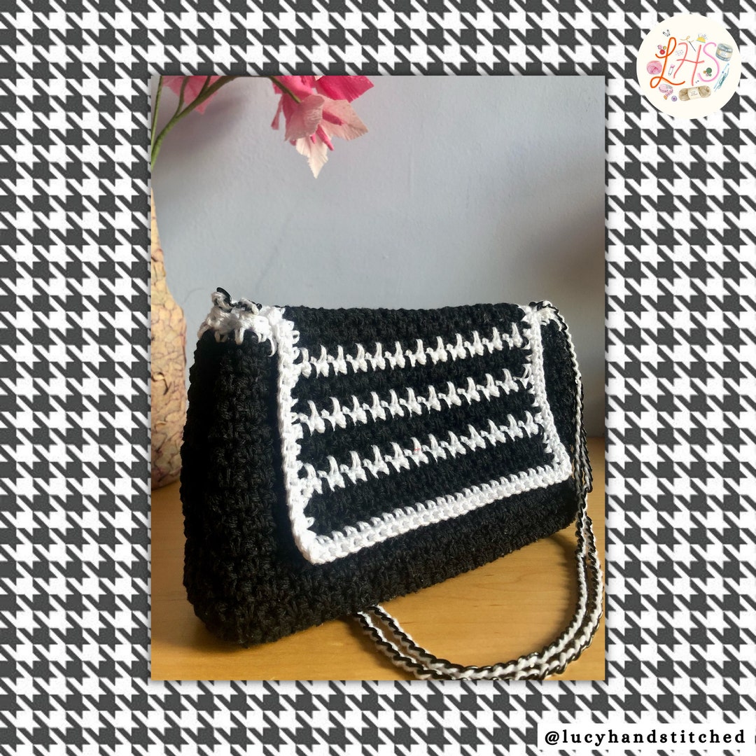 Houndstooth Handbag: Crochet Pattern, PDF Download, Houndstooth Cotton ...