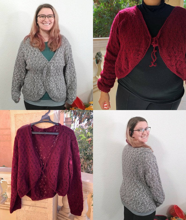 Lacy Days Cardi: Knit Pattern, PDF Pattern, Knit Single-tie Cardigan ...