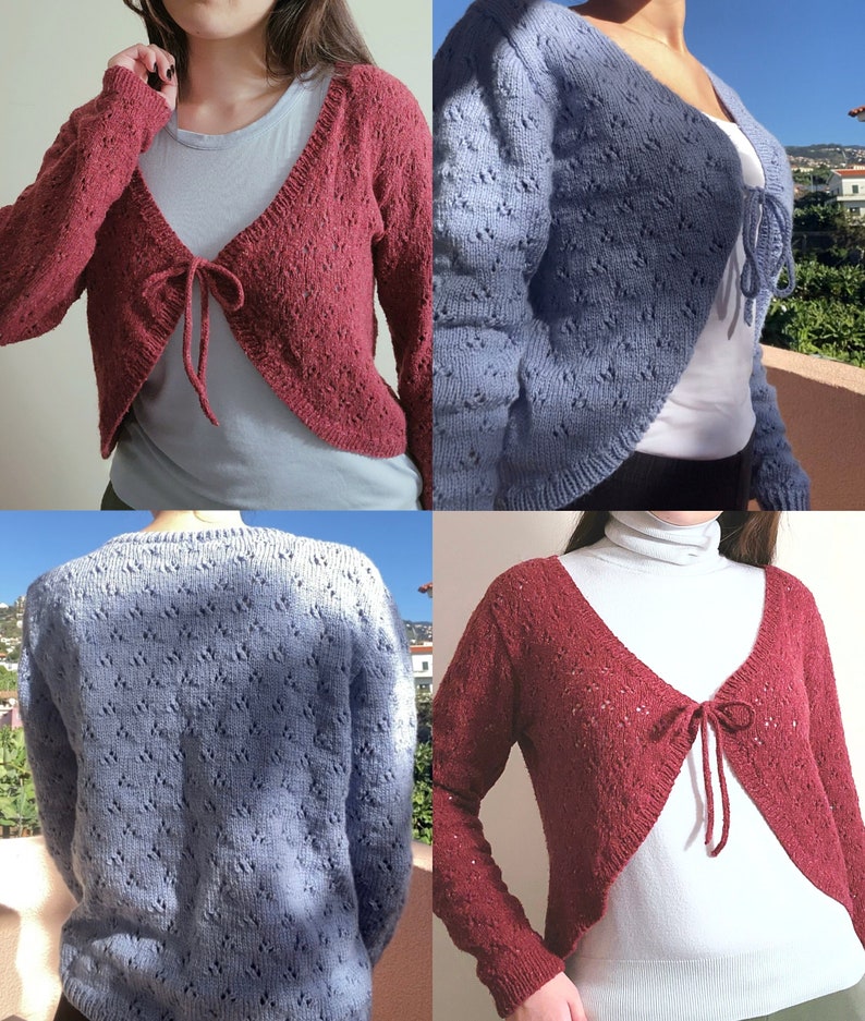 Lacy Days Cardi: Knit Pattern, PDF Pattern, Knit Single-tie Cardigan ...