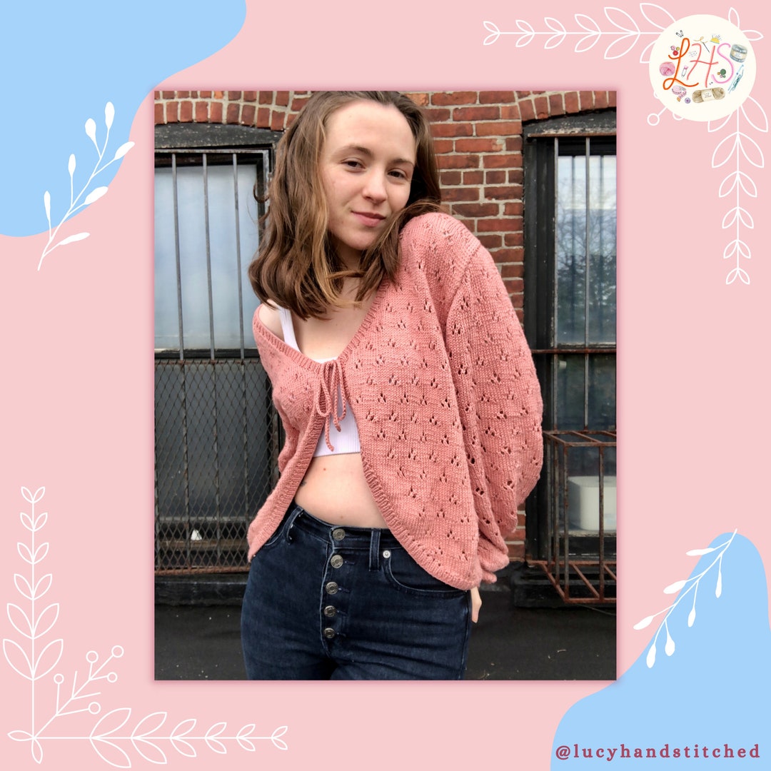 Lacy Days Cardi: Knit Pattern, PDF Pattern, Knit Single-tie Cardigan ...