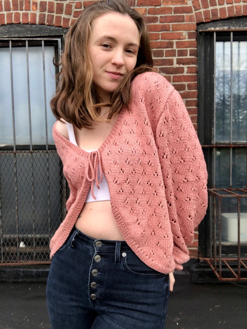 Lacy Days Cardi: Knit Pattern, PDF Pattern, Knit Single-tie Cardigan ...