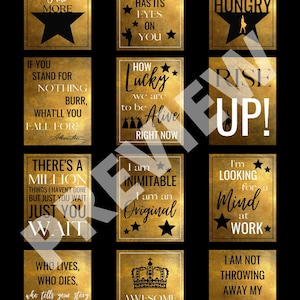 Hamilton Musical Poster Set: Theater Quote Art Prints (8x10 Digital ...