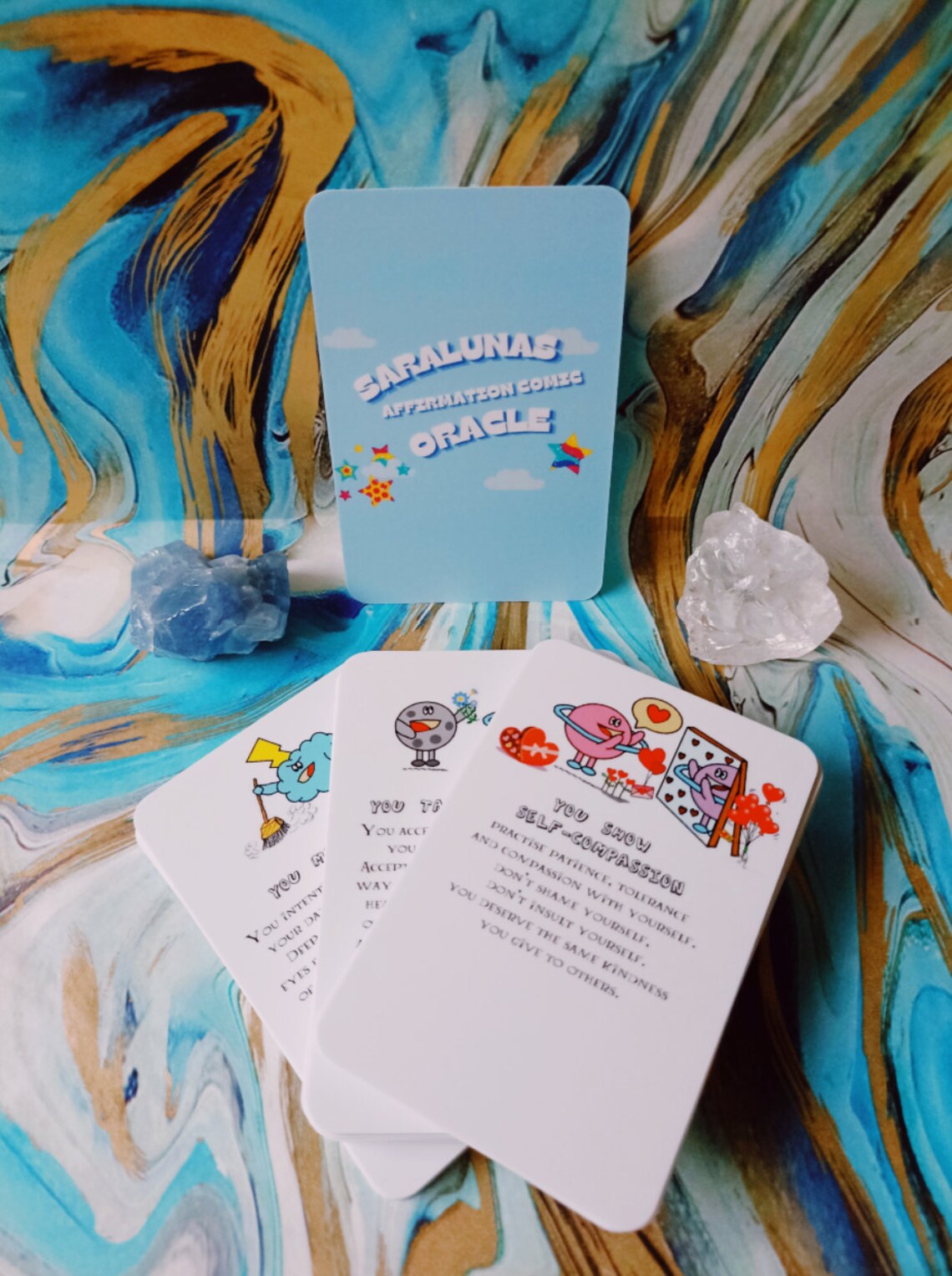 HANDMADE ORACLE Deck Positive Affirmations With FREE Cotton - Etsy