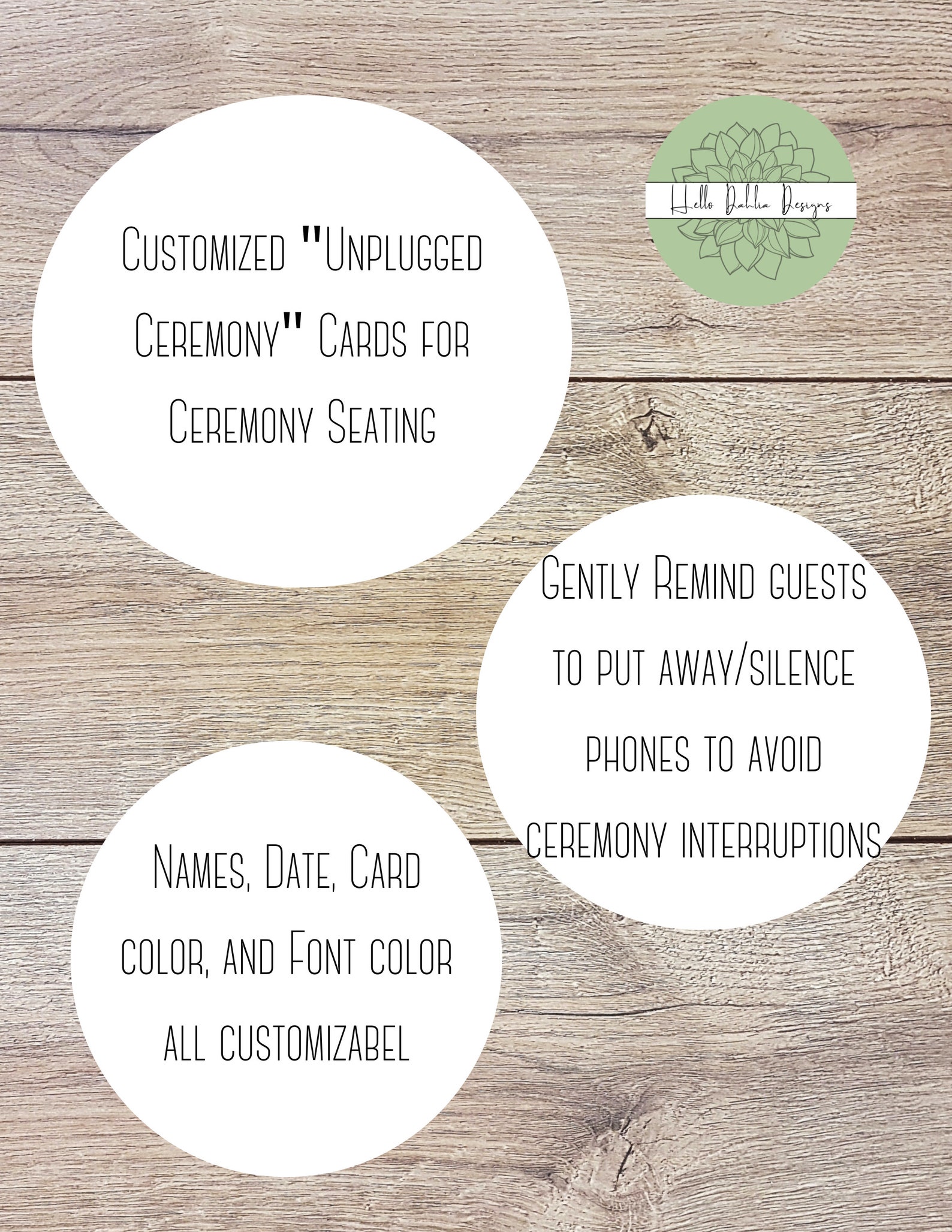 Unplugged Ceremony Wedding Reception Card, Digital Download, Printable ...