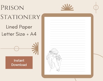 Lined Woman 04 | Printable Stationery Paper | Prison Stationery | Lined ...