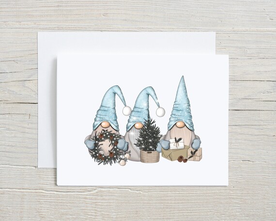 Winter Gnomes / Christmas Card / Prison Wife Card / Long - Etsy