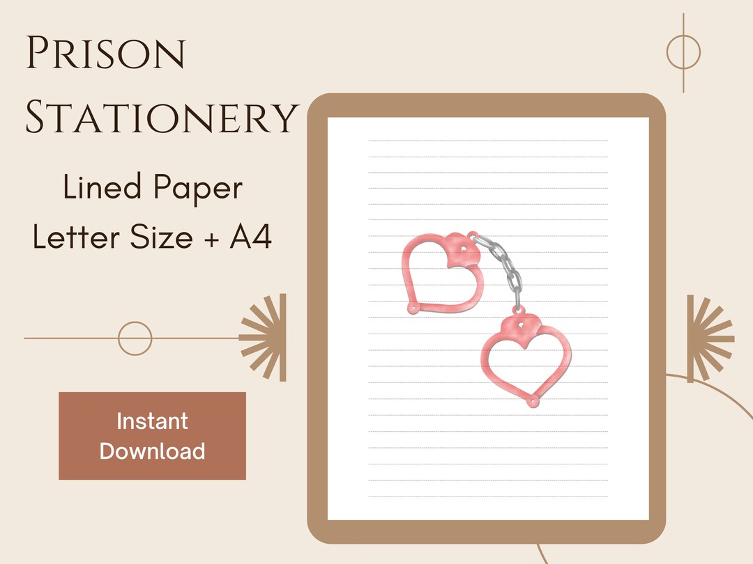 Heartshaped Cuffs | Printable Stationery Paper | Prison Stationery ...