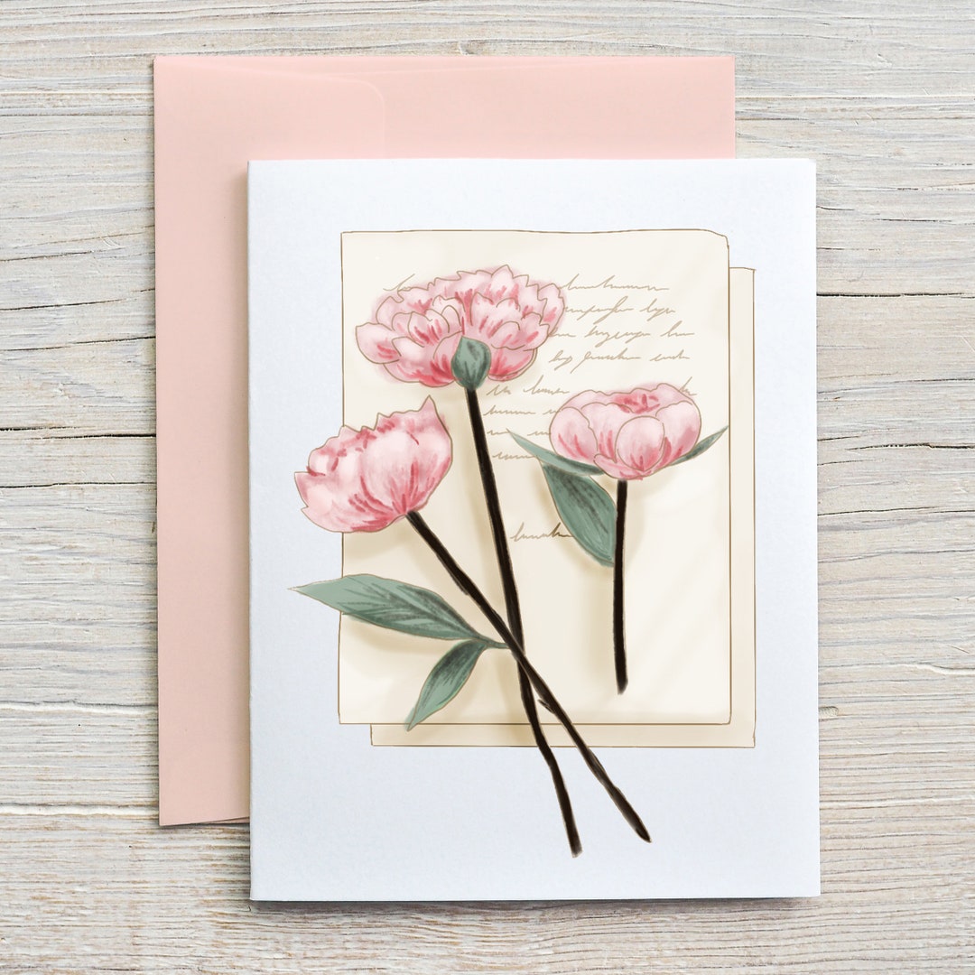 Prison Wife Card / Pink Flower Letter / Long Distance Relationship Card ...
