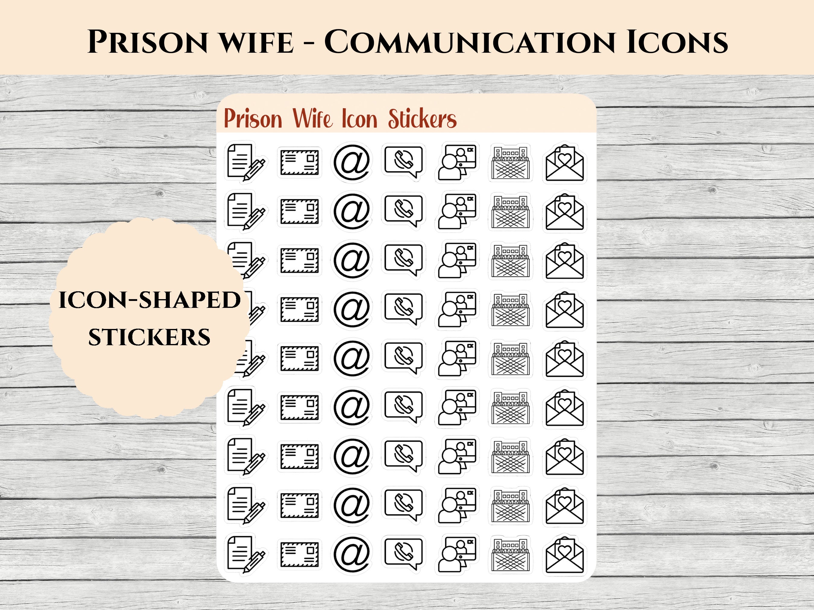 Prison Communication Stickers // Prison Wife Stickers // Planner ...
