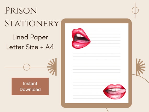 Sexy Lips 01 Printable Stationery Paper Prison Stationery - Etsy