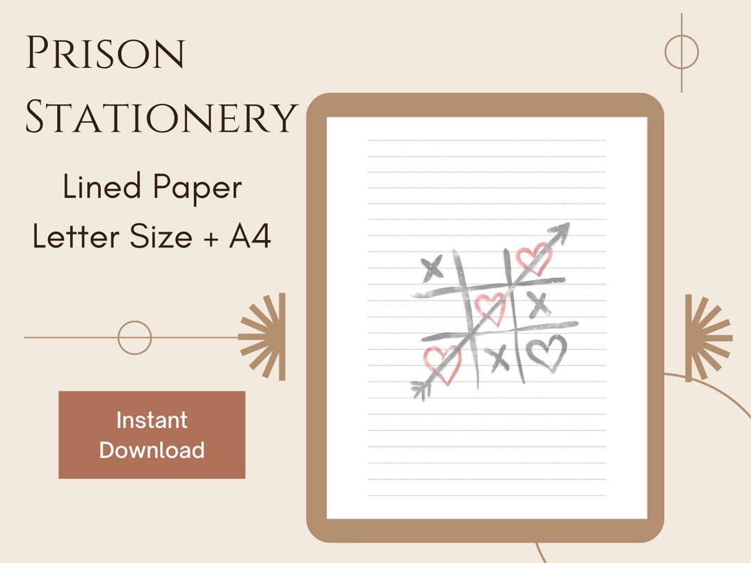 Tic Tac Toe | Printable Stationery Paper | Prison Stationery | Lined ...
