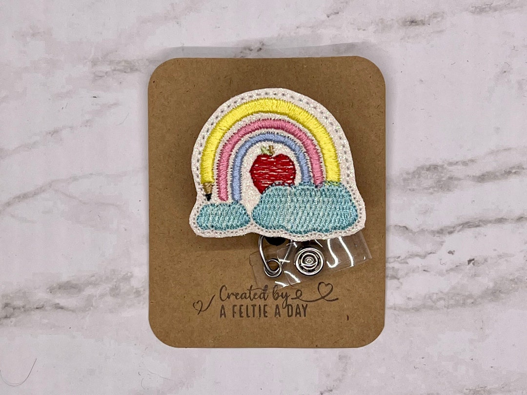 Pencil Rainbow Interchangeable Badge Reel Feltie Topper - Etsy