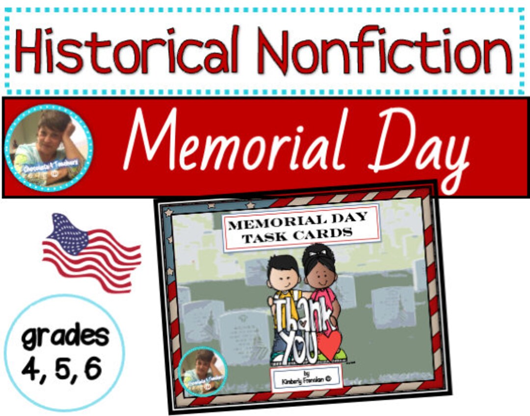 Memorial Day Nonfiction Task Cards, Homeschool Reading Curriculum ...