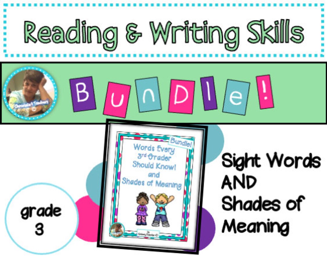 3rd Grade Sight Word Vocabulary, Writing Bundle, Manipulatives for ...