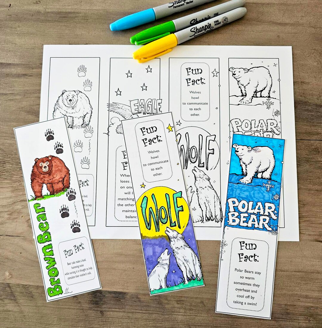 Fun Science Animal Facts Bookmarks to Color With Crayons or Markers ...