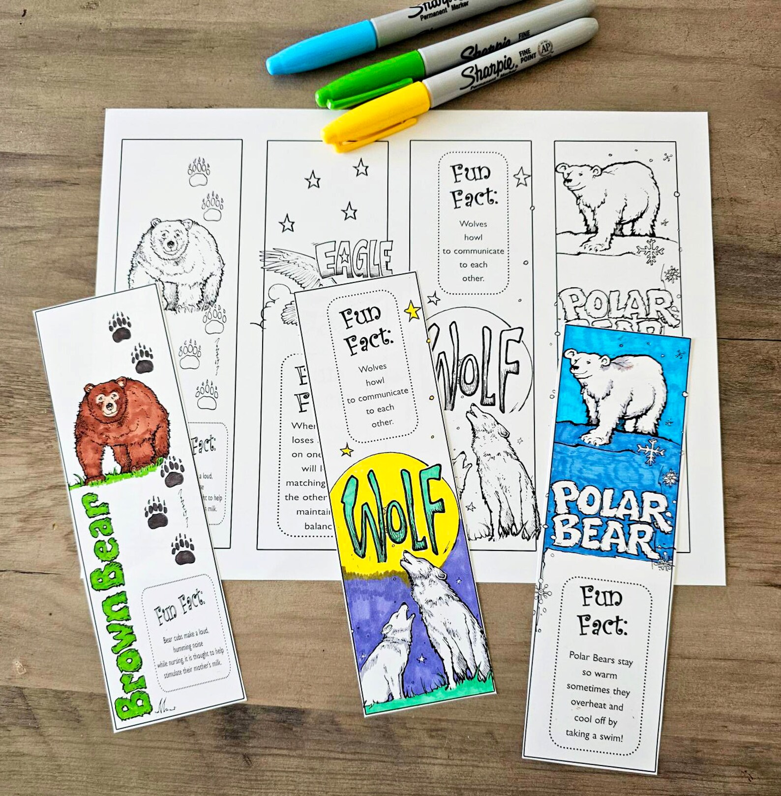 Fun Science Animal Facts Bookmarks to Color With Crayons or Markers ...