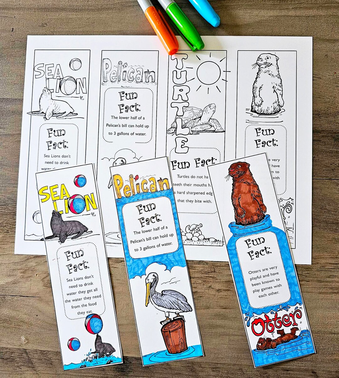 Fun Science Animal Facts Bookmarks to Color With Crayons or Markers and ...