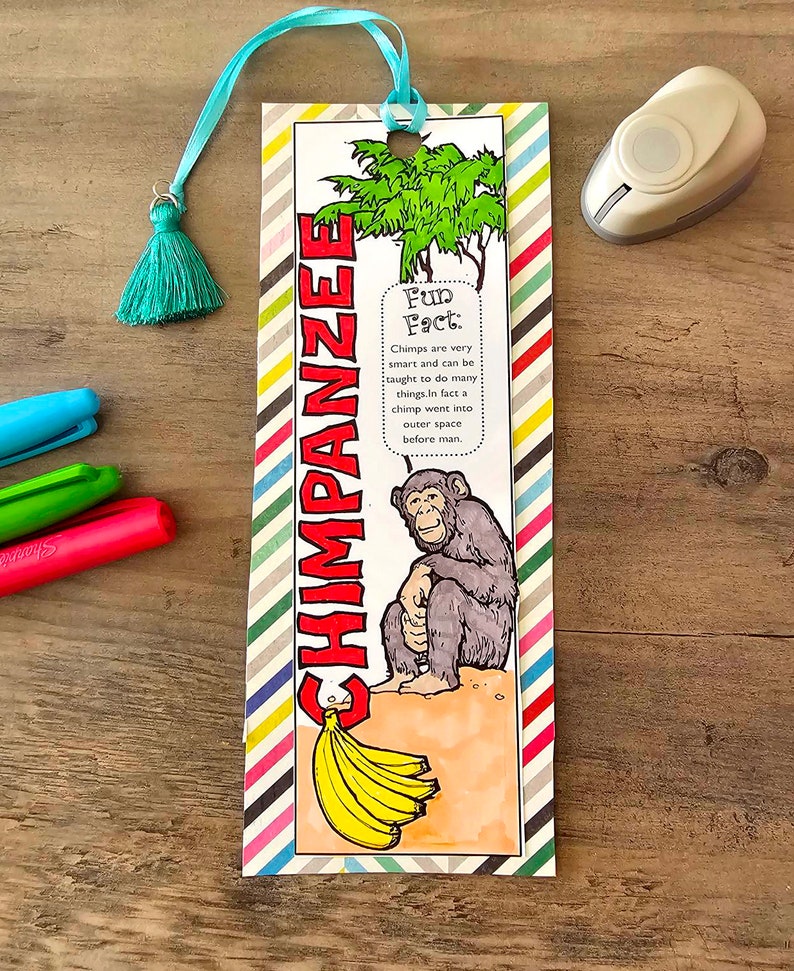 Fun Animal Facts Bookmarks to Color and Cut Digital Download for Kids ...