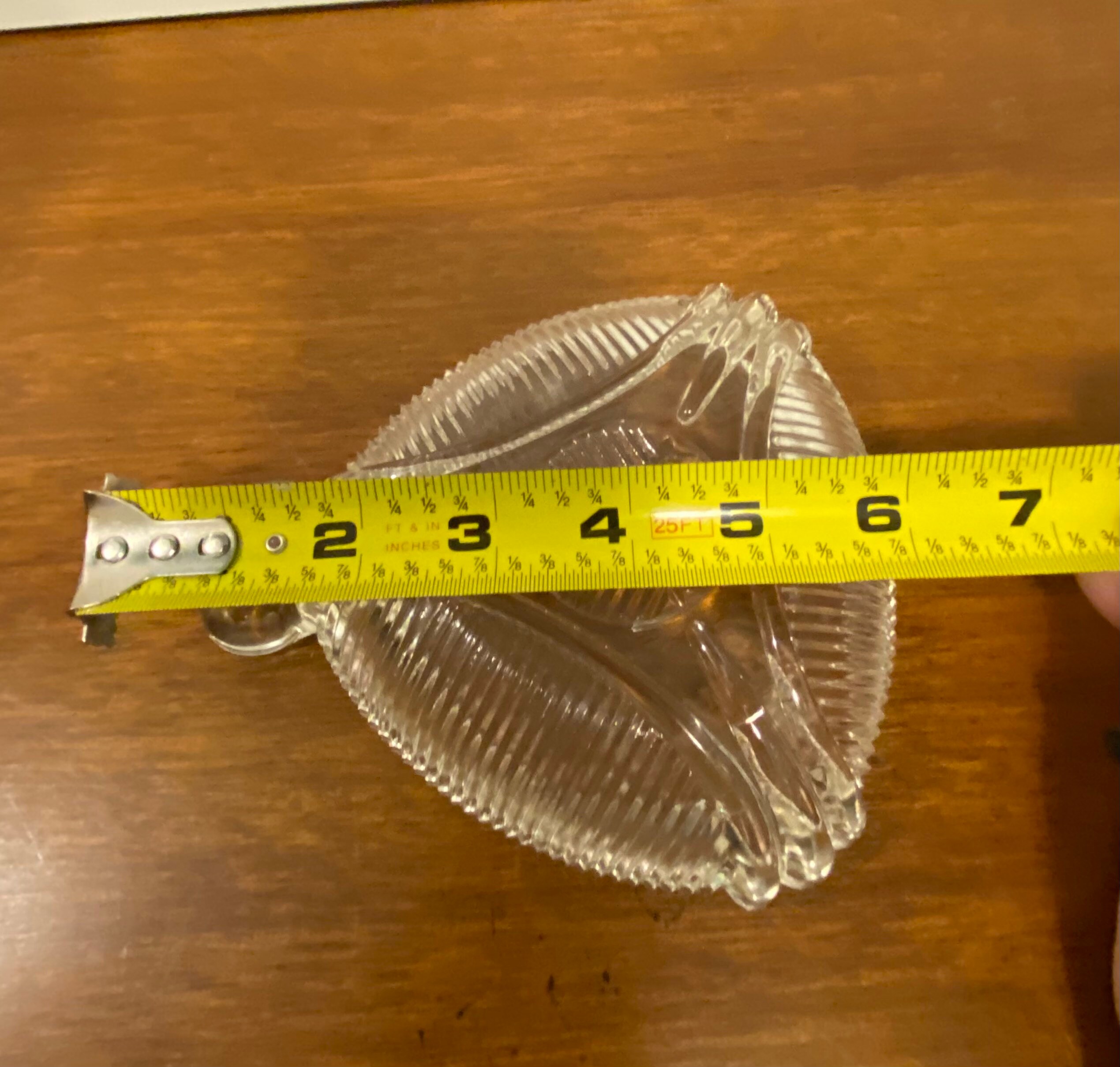 Vintage Atlas Glass Clear Glass Triangle Shaped Bowl With Scalloped ...