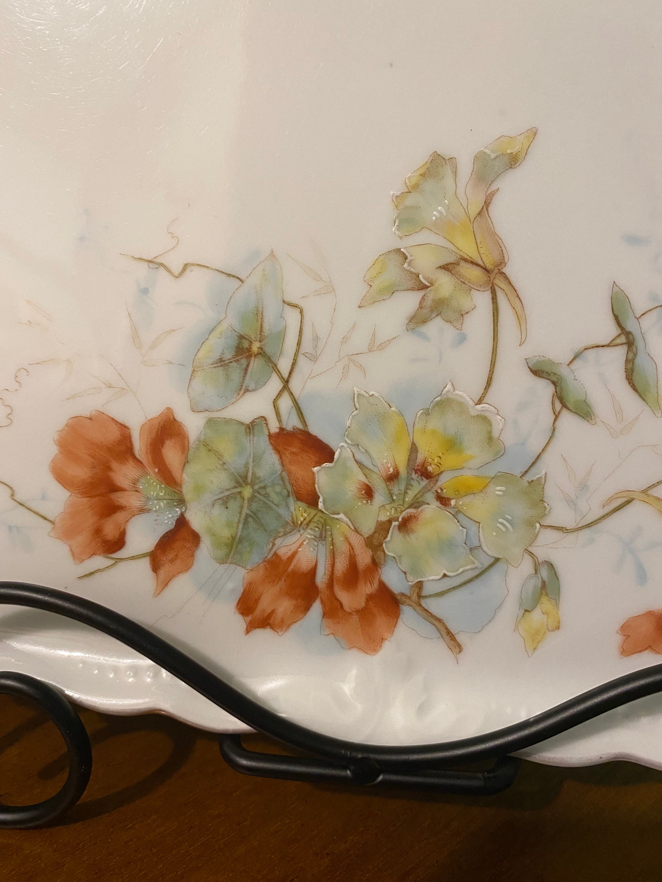 Beautiful Porcelain Floral Serving Tray - Etsy