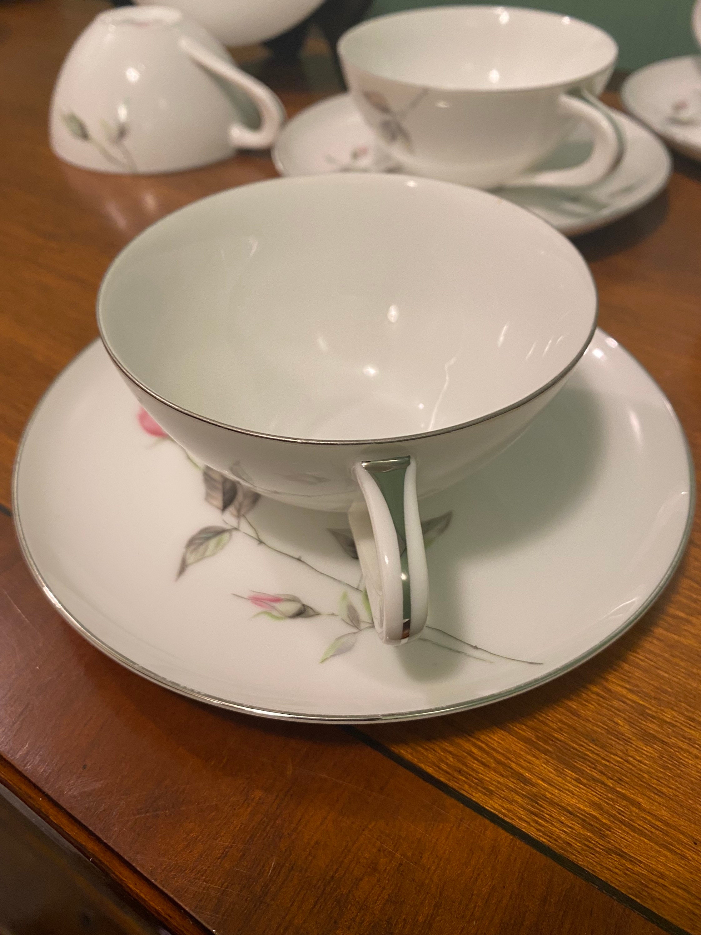 Beautiful Vintage Fine China Tea Cups and Saucers by Sango in the Dawn ...