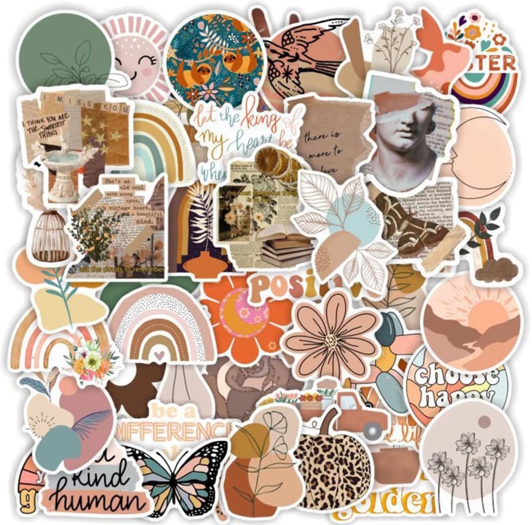 1/5/20/50pcs Cute Cartoon Art Stickers/bohemian Aesthetic - Etsy
