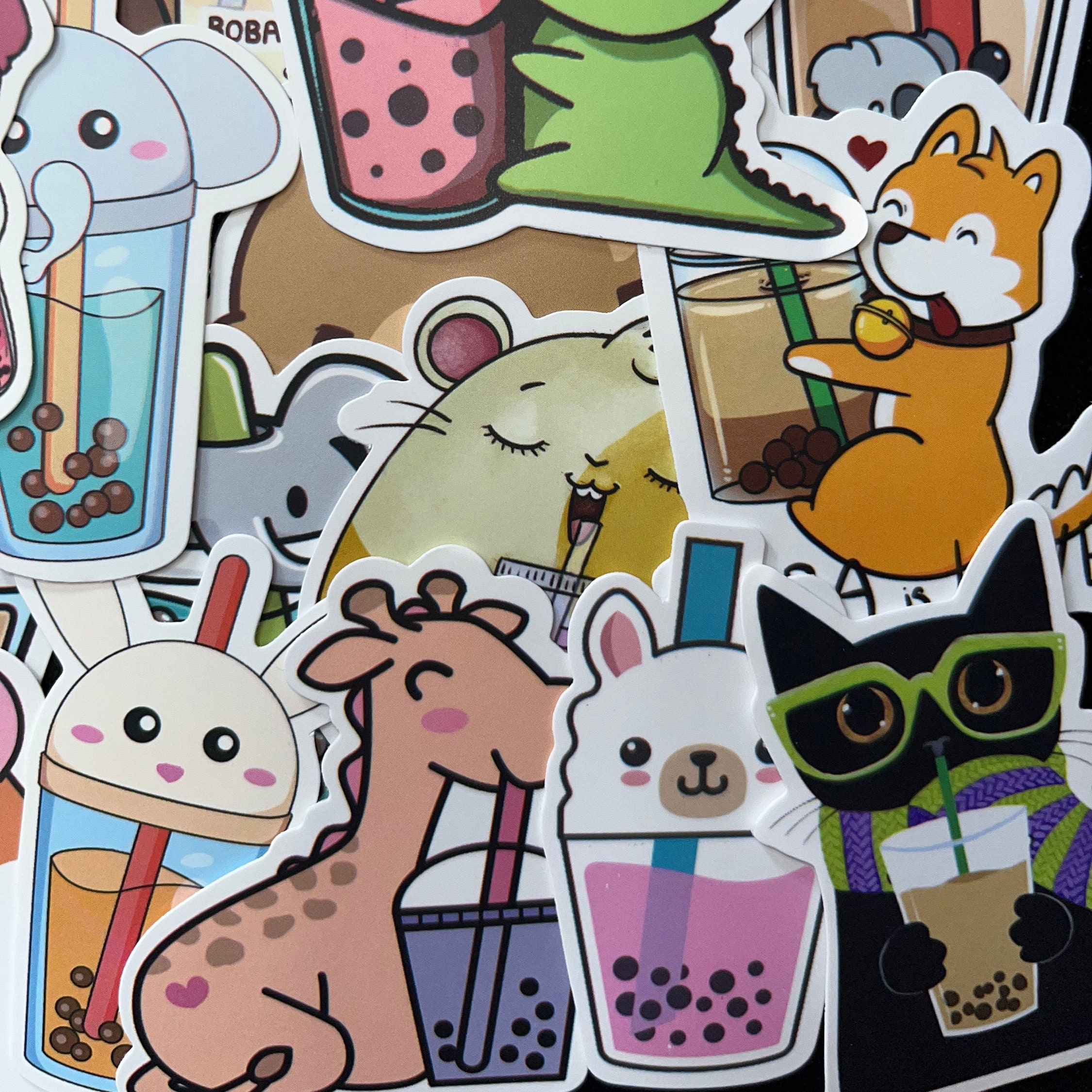 1/5/20/50pcs Drinking Boba Stickers/bubble Tea Stickers - Etsy