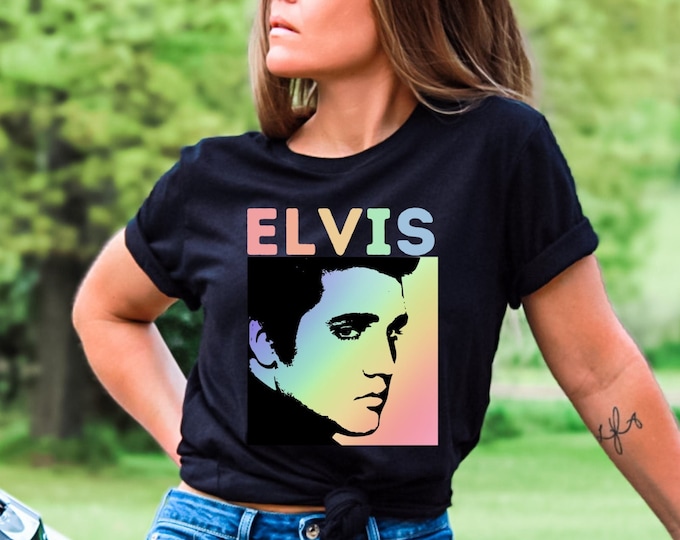 Elvis T-shirt on Black or White Premium Soft Cotton Tee. Music Legend ...