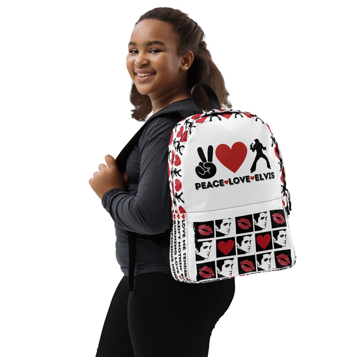 Peace Love Elvis Backpack, Elvis Presley Bag, Rock and Roll Backpack ...