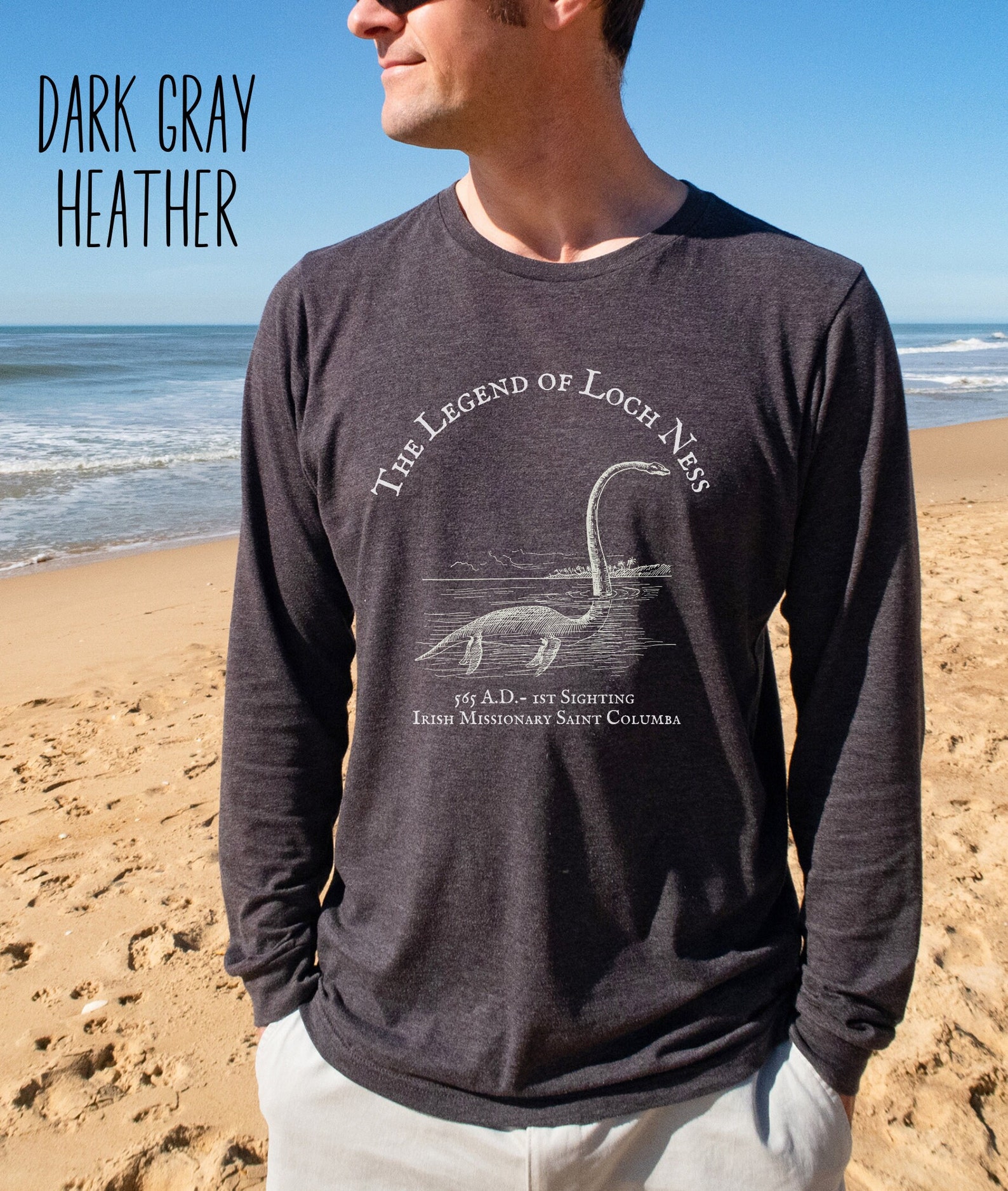 Vintage Style Long Sleeve Loch Ness Monster Shirt, Scottish Loch Ness ...