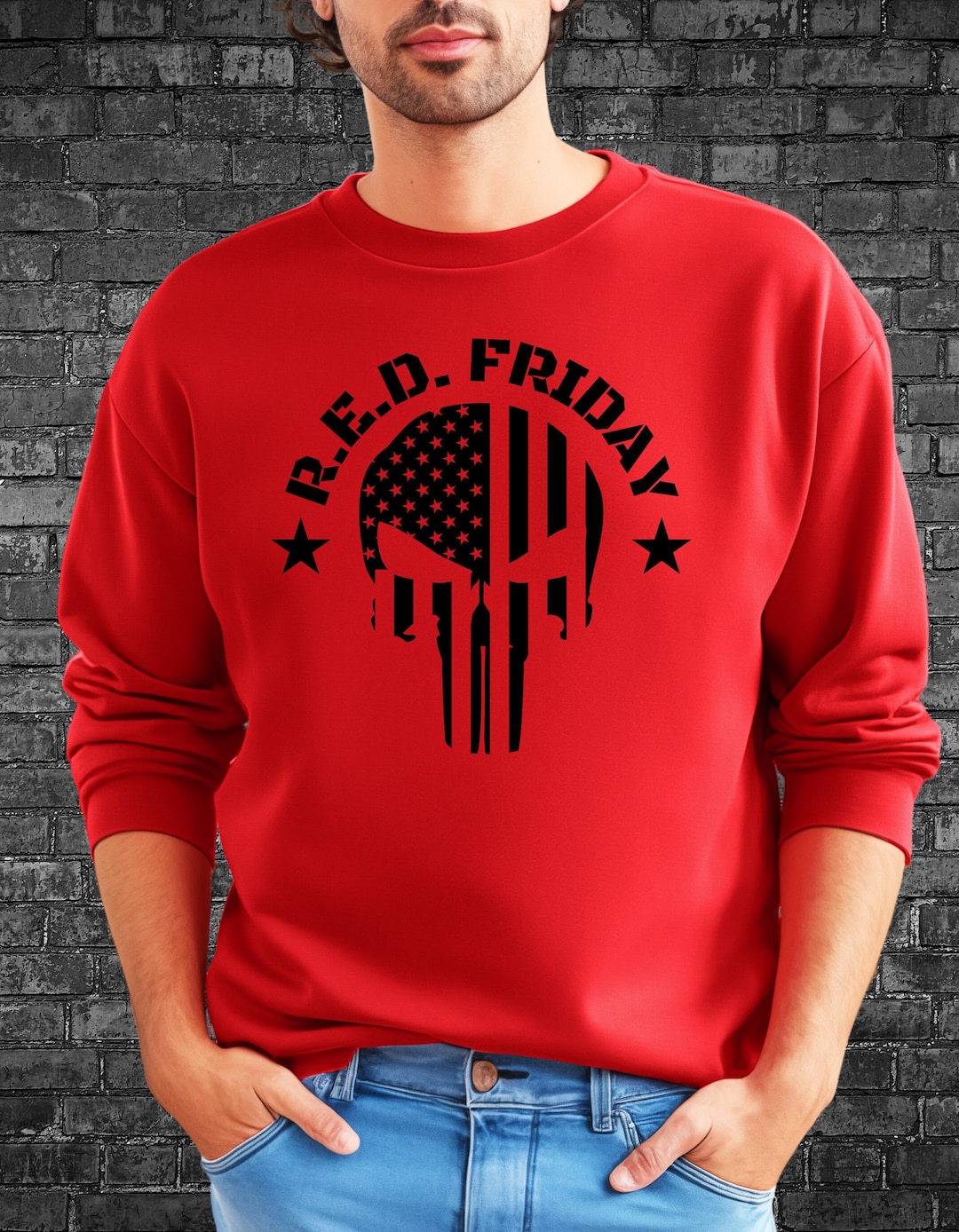 Punisher RED FRIDAY Sweatshirt, Deployment Gift, Red Friday, We Wear ...