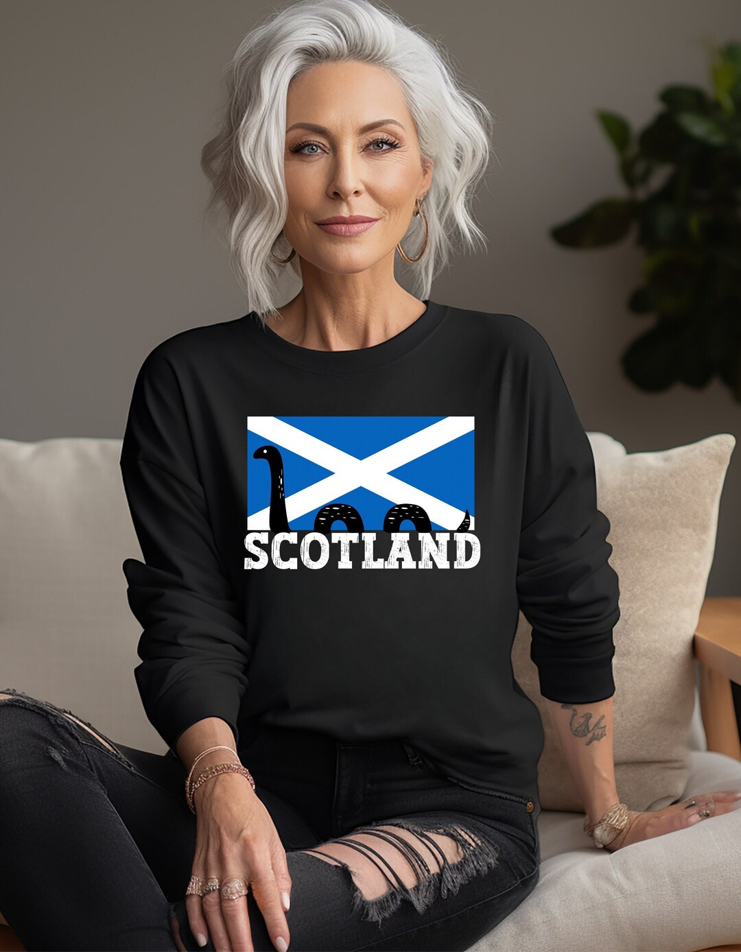 Scotland Flag Loch Ness Sweatshirt, Loch Ness Sweatshirt, Loch Ness ...